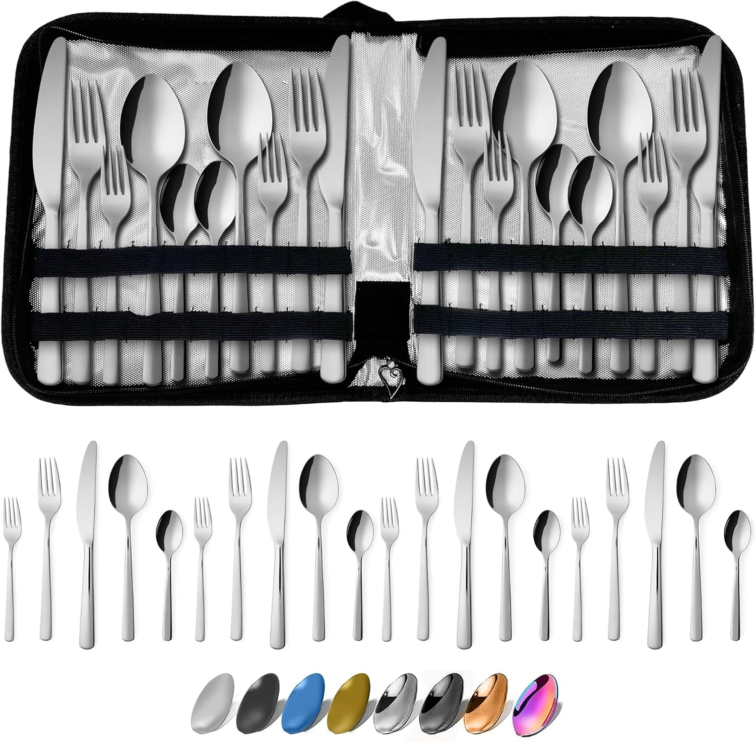 20-Piece Stainless Steel Kitchen Flatware Sets - Cutlery for Home and ...