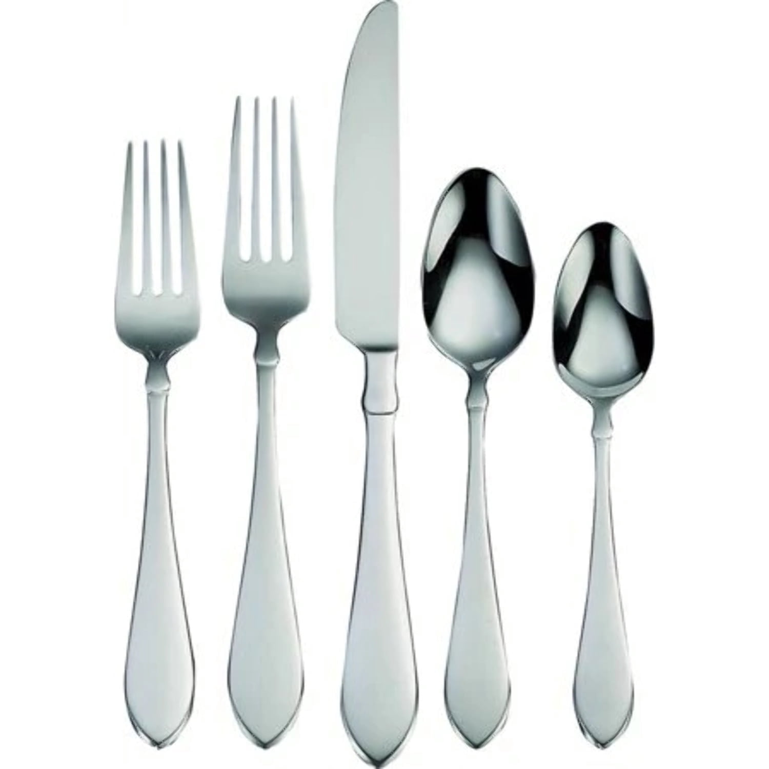 20-Piece Stainless-Steel Silverware Flatware Set With Satin Handles ...
