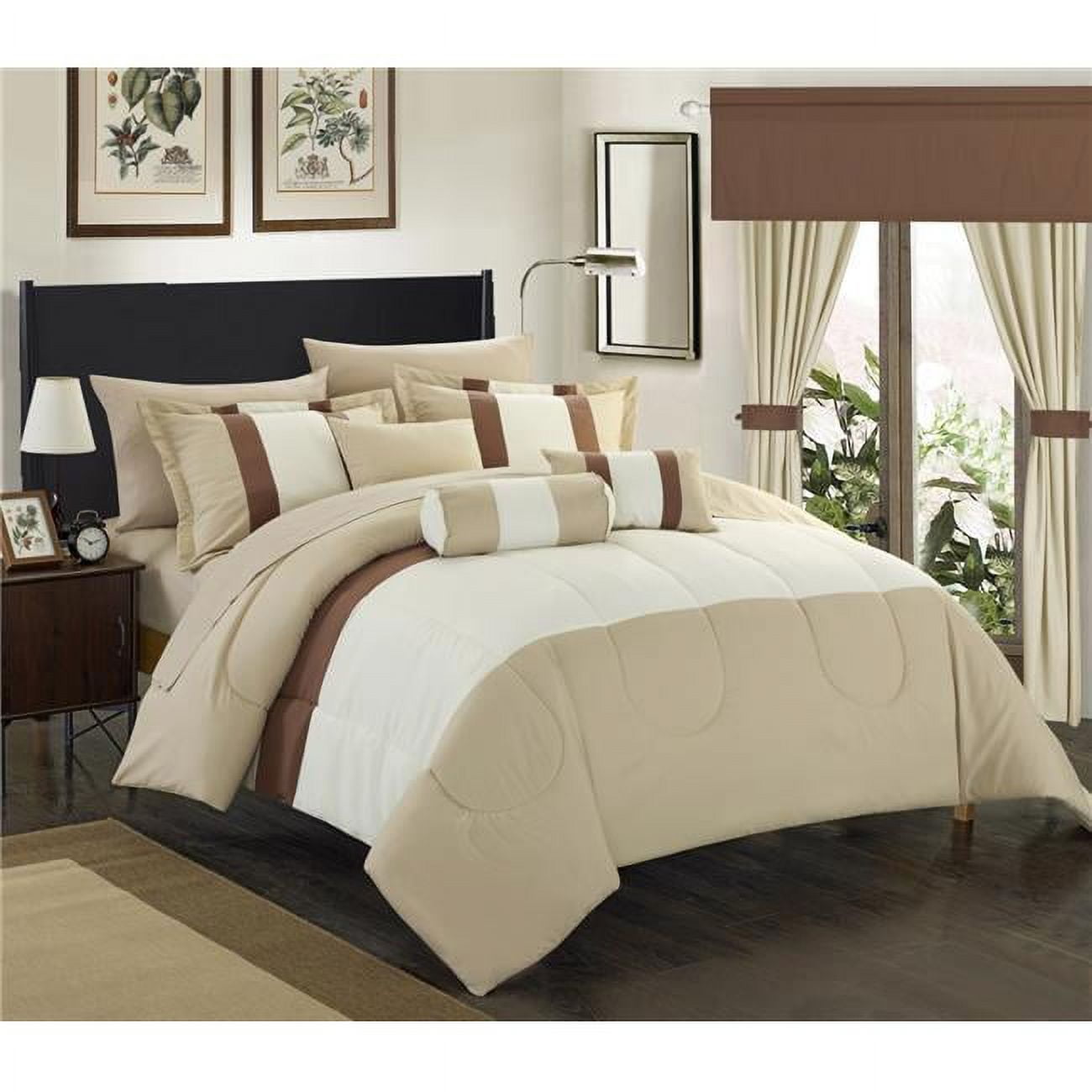 20 Piece Standon Complete Pieced Color Block Bedding, Sheets, Window ...