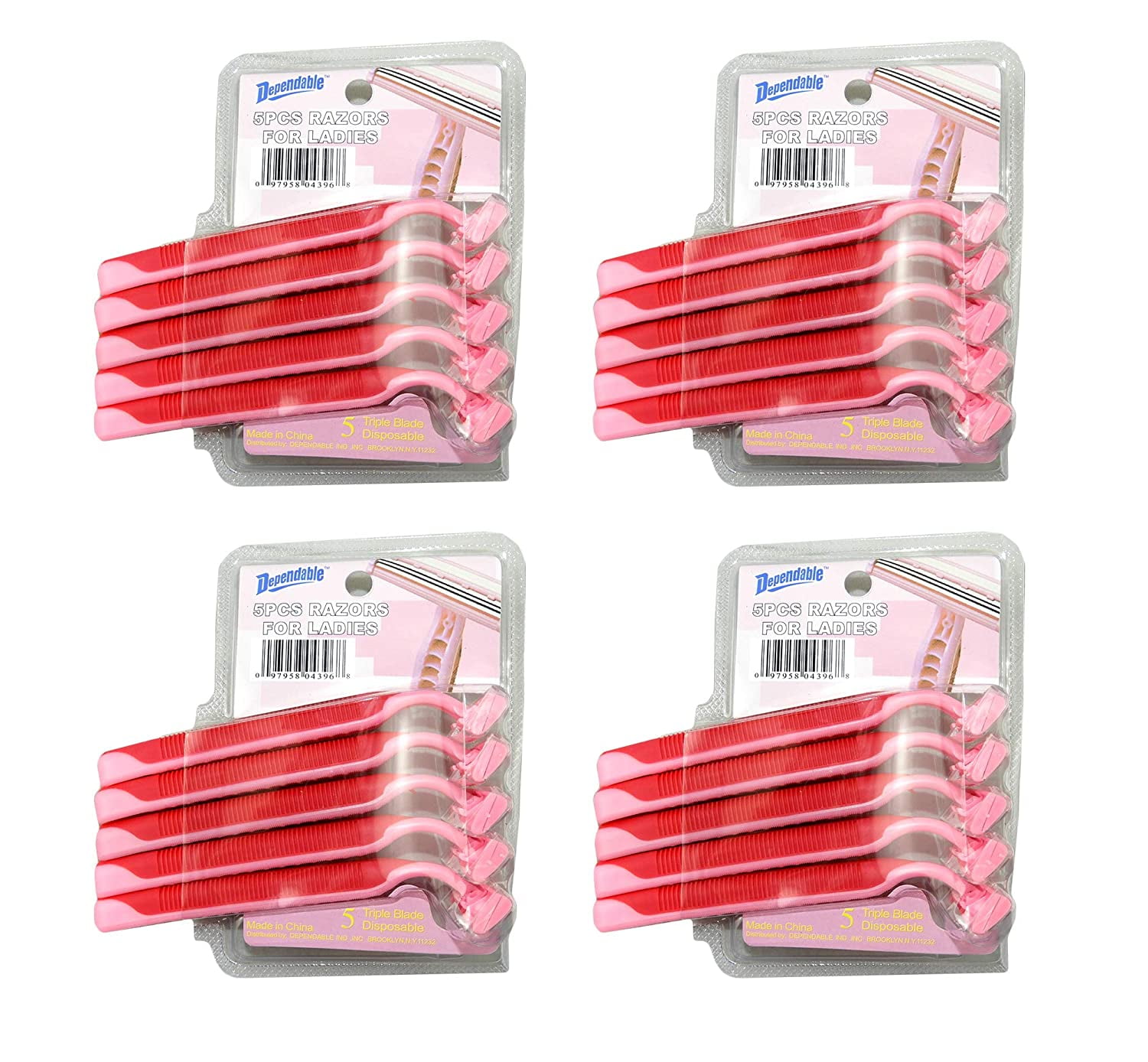 20 Piece Triple Blade Disposable Razors for Women with Lubricating ...