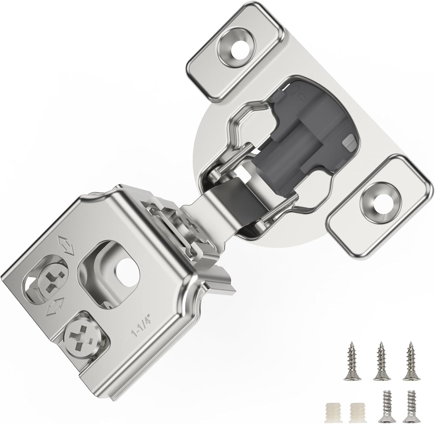 20 Pieces 1-1/4" Small Overlay Hidden Face Frame Hinges, 105 Open Angle ...