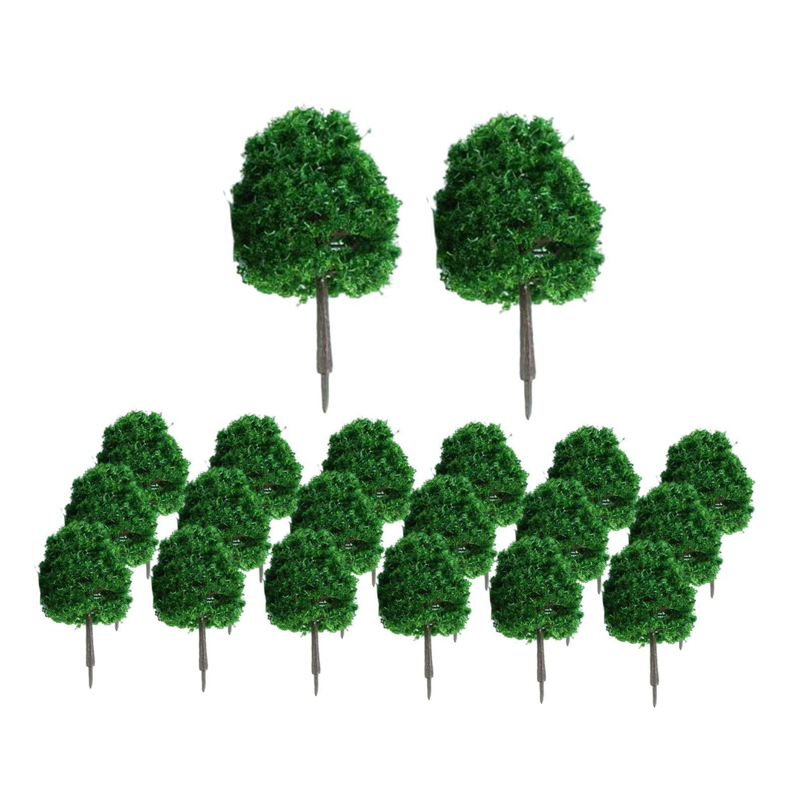 20 Pieces 1/100 DIY Train Street Trees Model, Railroad Scenery Green ...