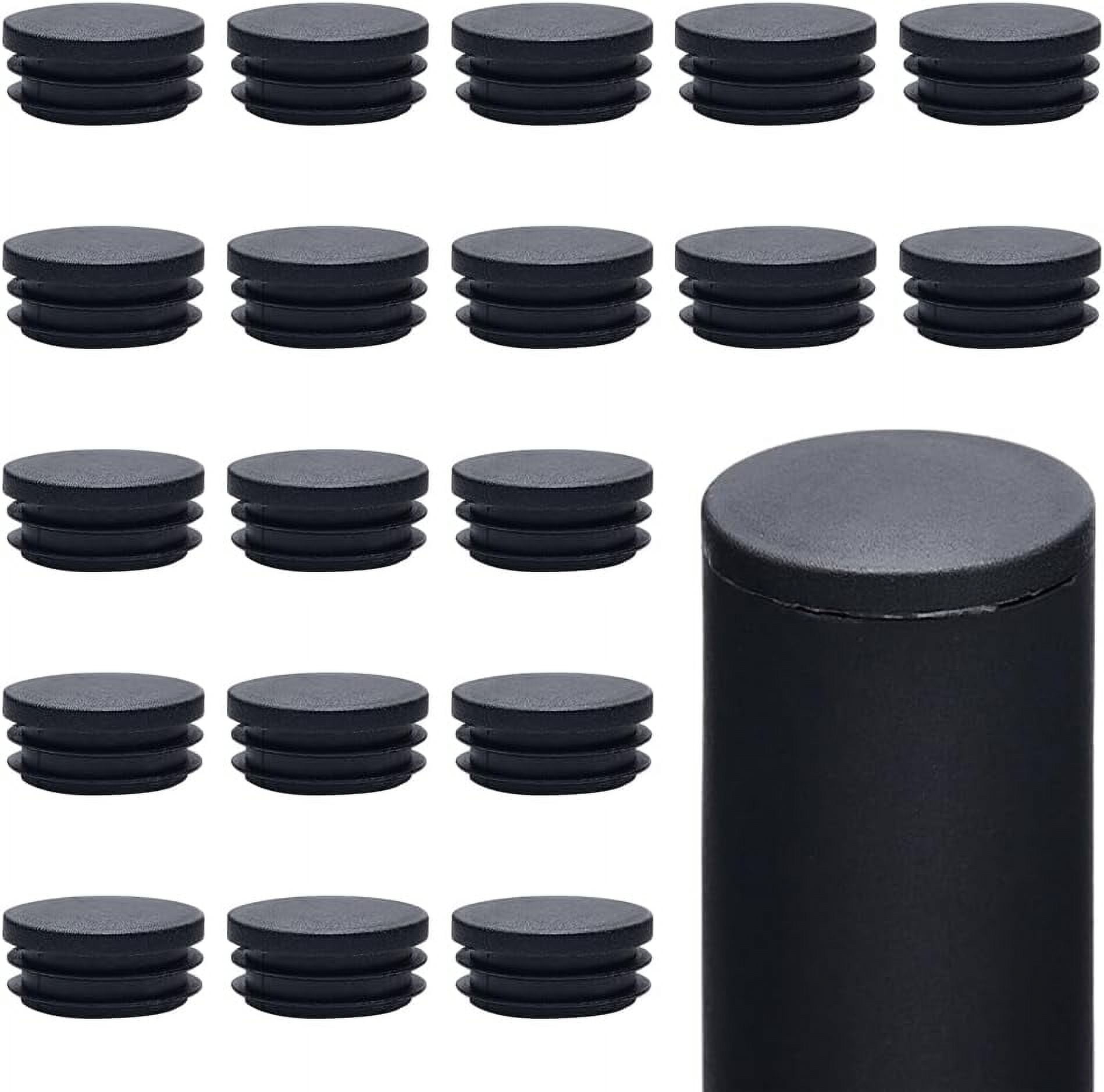20 Pieces 1.6"/40mm Diameter Round Plastic Plugs Black End Caps Plug ...