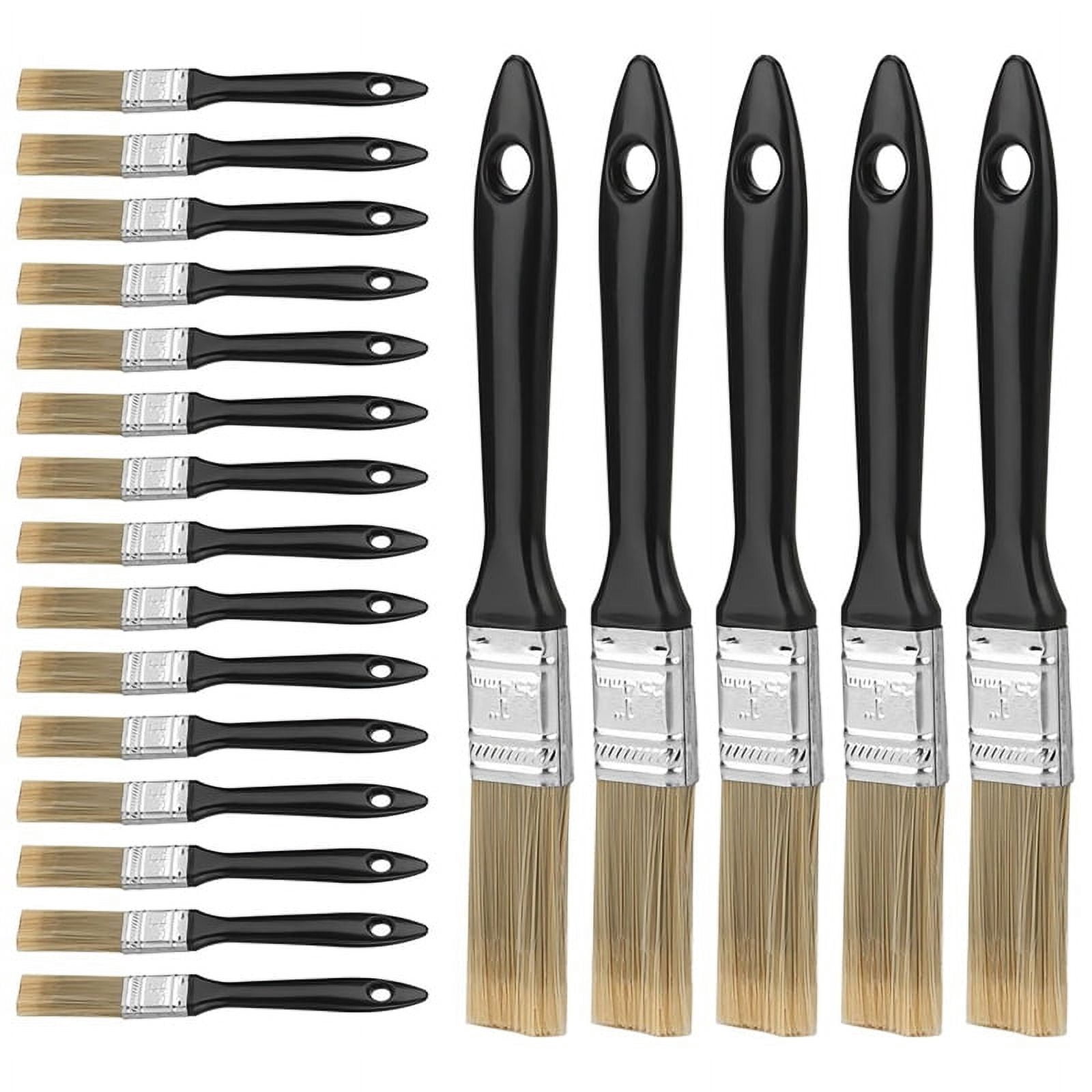20 Pieces 1 Inch Paint Brushes with Handled Plastic Handles - Walmart.com