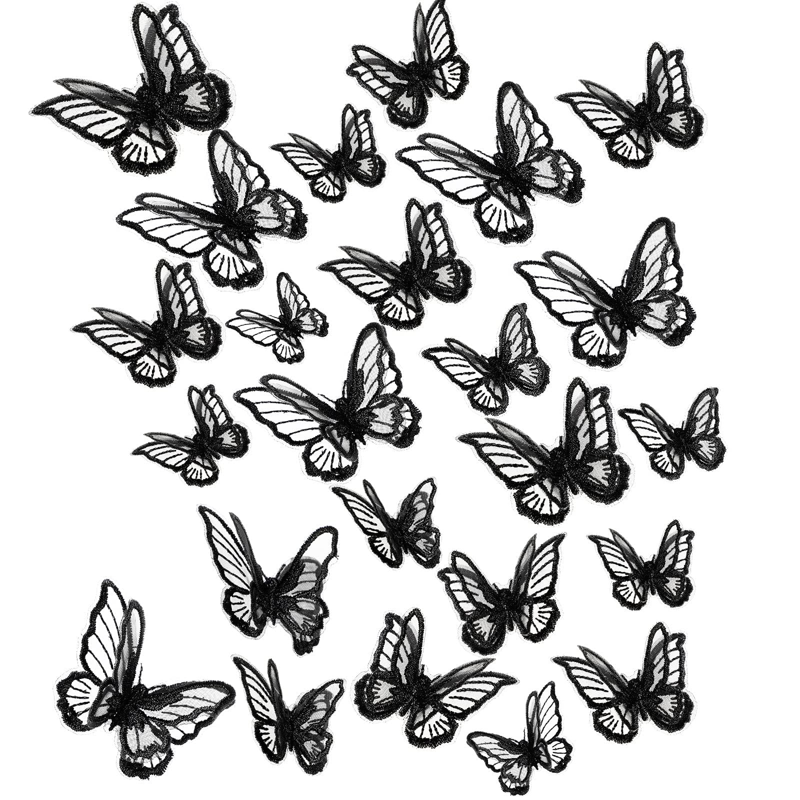 20 Pieces 2 Sizes Butterfly Patches Butterfly Lace Applique Embroidery ...