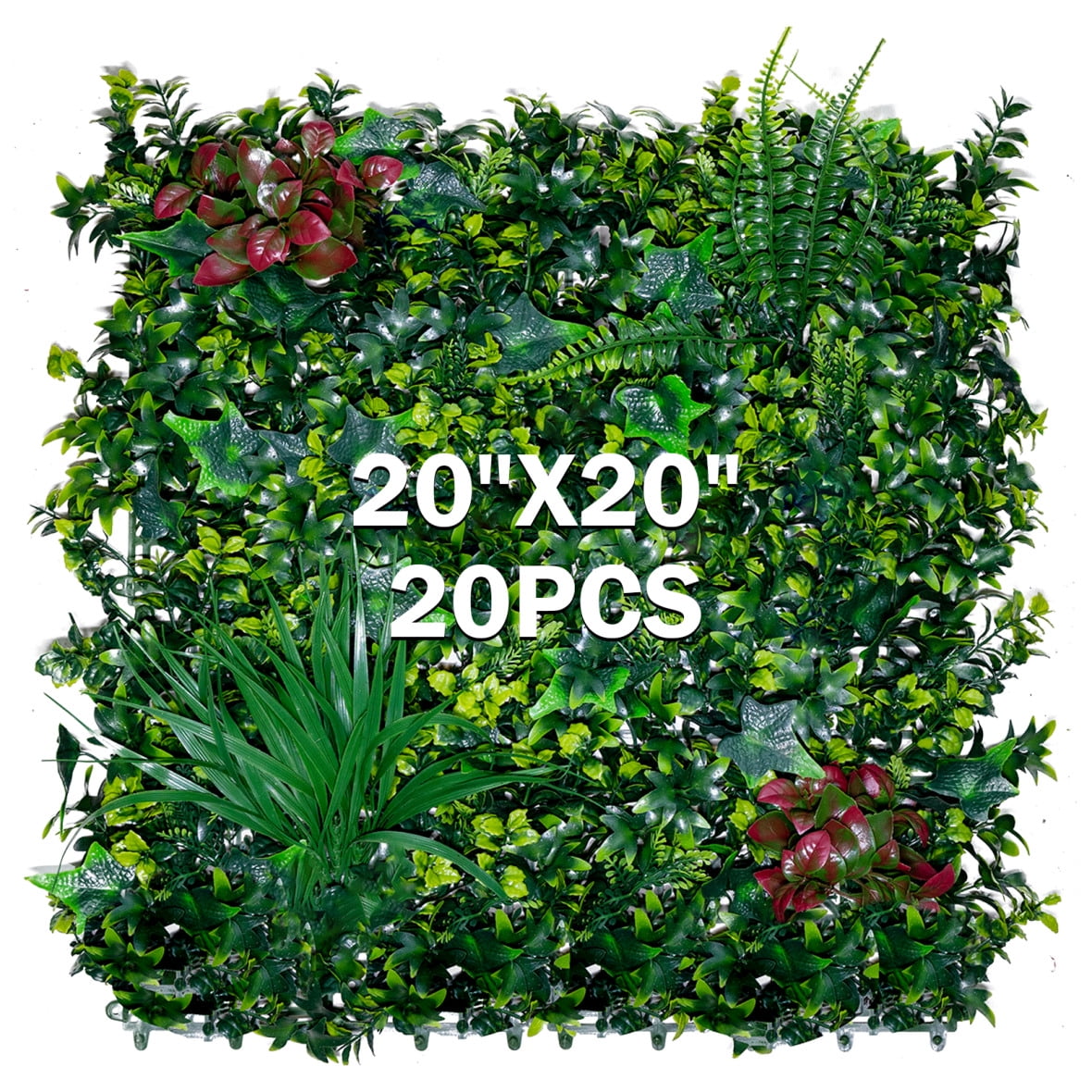 20 Pieces 20"x 20" Artificial Boxwood Panel, Grass Wall Panel, Boxwood ...