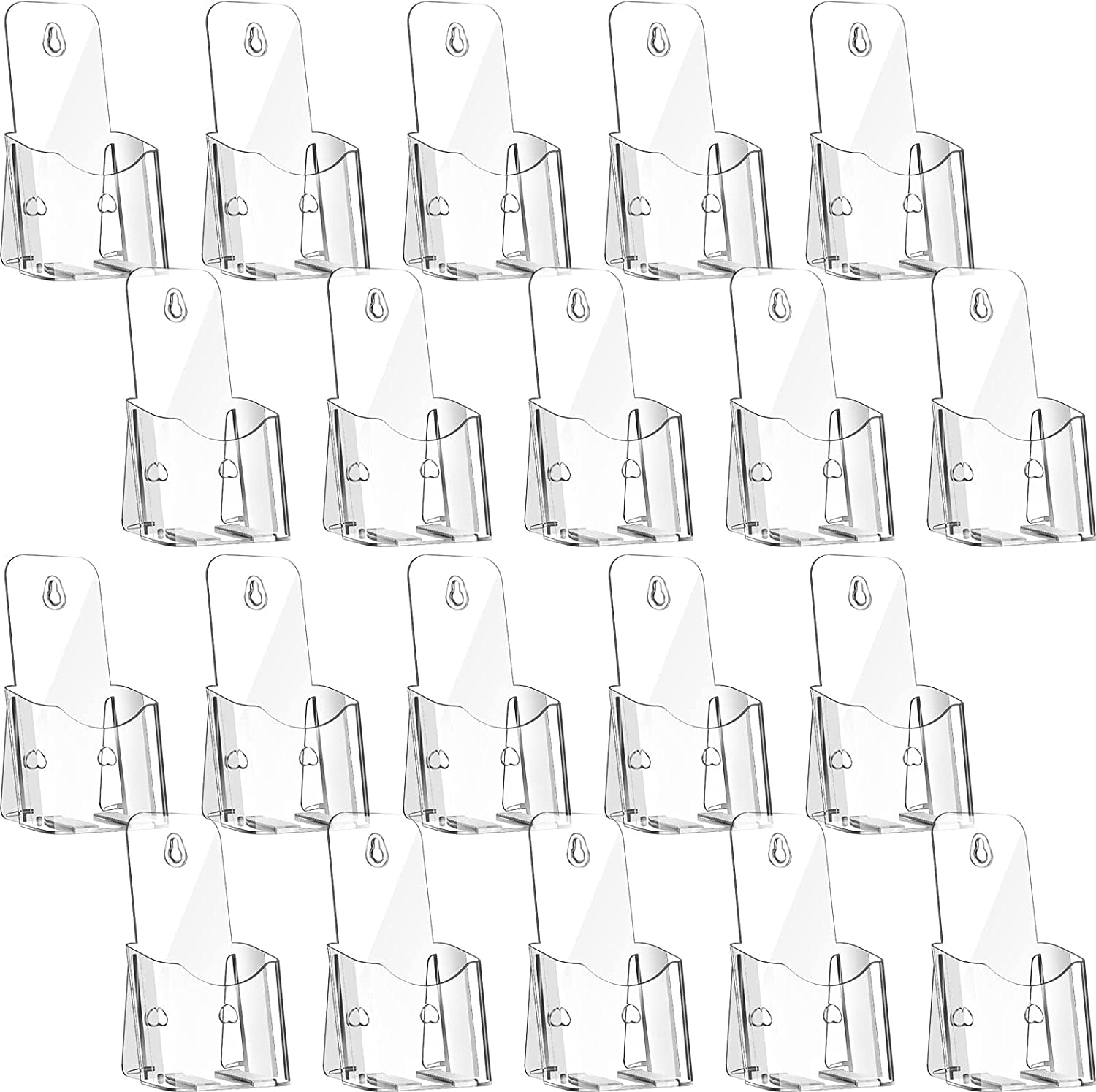 20 Pieces Acrylic Brochure Holder Stand 4 x 7.9 Inches Rack Card Holder ...