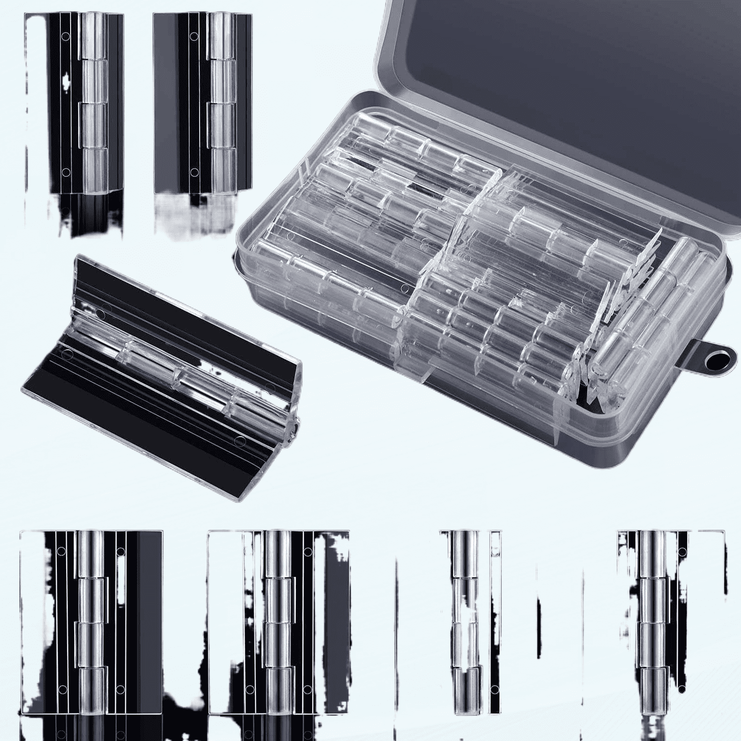 20 Pieces Acrylic Hinges Clear Acrylic Mini Hinge Transparent Plastic ...
