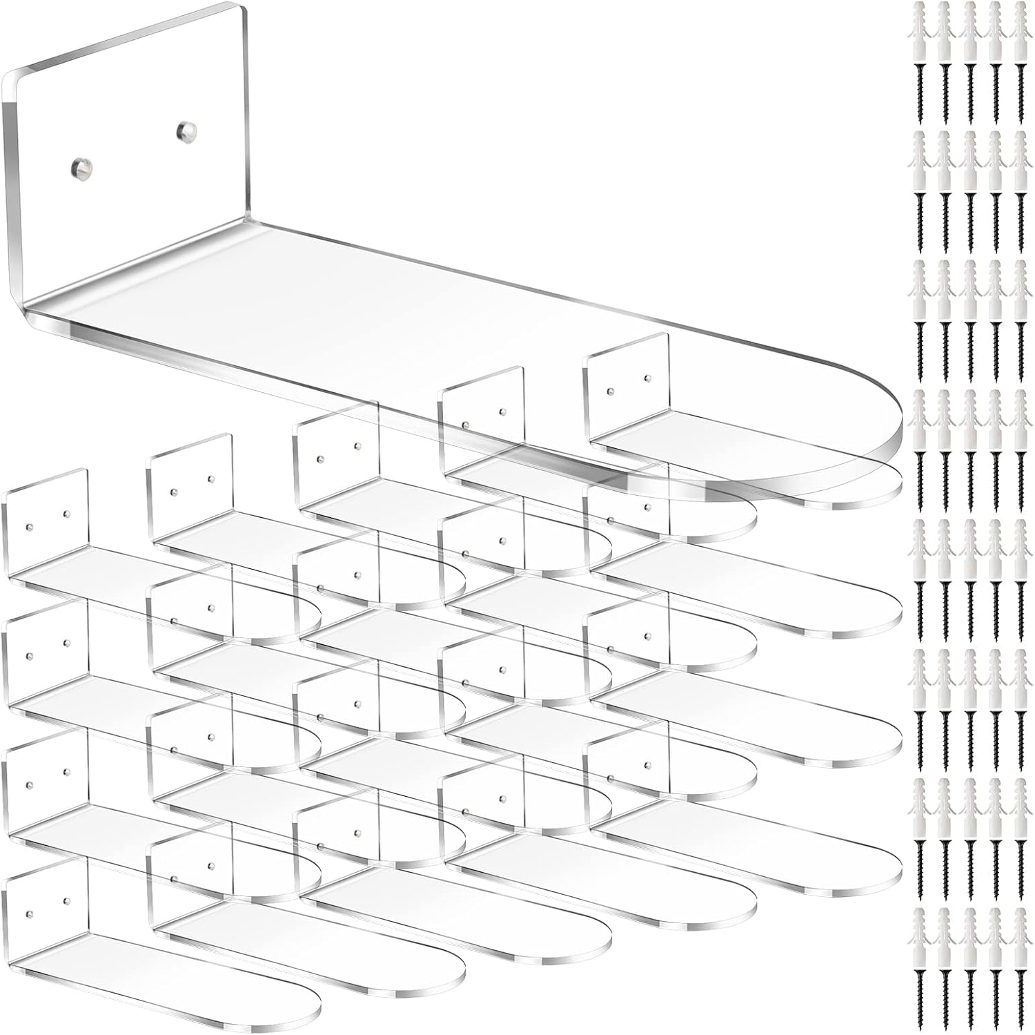 20 Pieces Acrylic Shoe Wall Shelf Floating Shoe Display Shelf Easy to ...