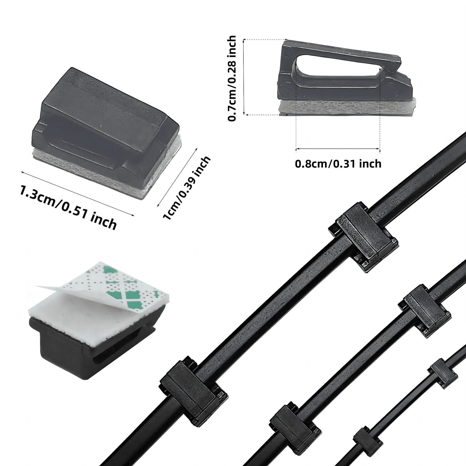 20 Pieces Adhesive Cable Wire Clips Strong Cord Clips Wire Holders ...