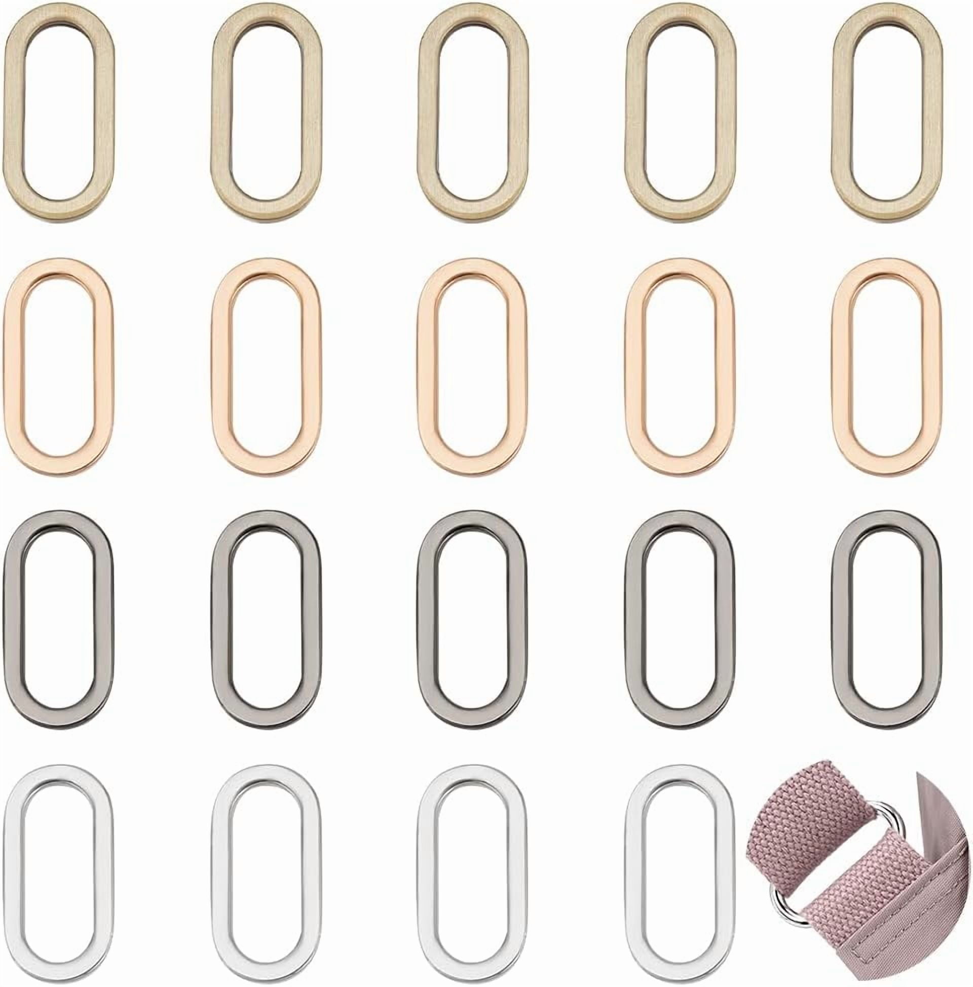 20 Pieces Alloy Oval Rings 0.98 Inch Purse Strap Loop Rings Multi ...