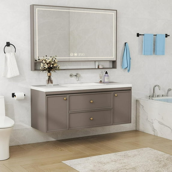 20 Pieces Bathroom Hardware Set, Black Bathroom Accessories Set, 24 ...