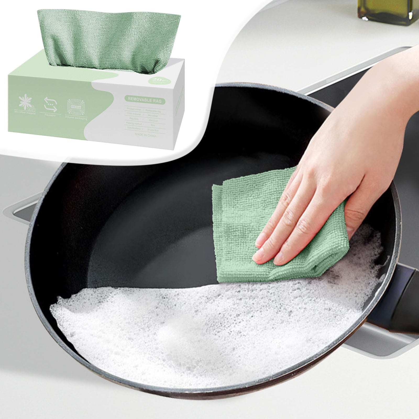20 Pieces/Box Cloth Rags for Dishes,Disposable Towel Cloth,Microfiber ...