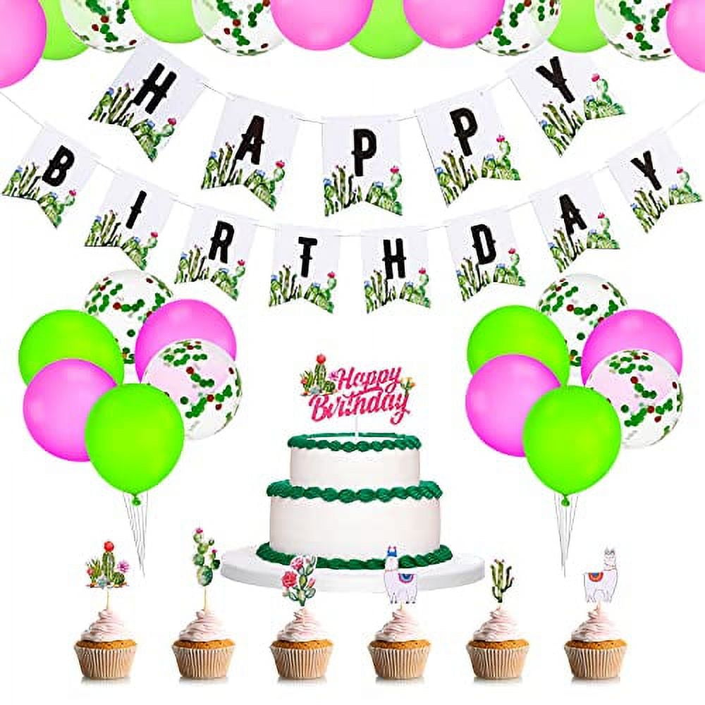 20 Pieces Cactus Themed Birthday Party Decorations Include Happy ...