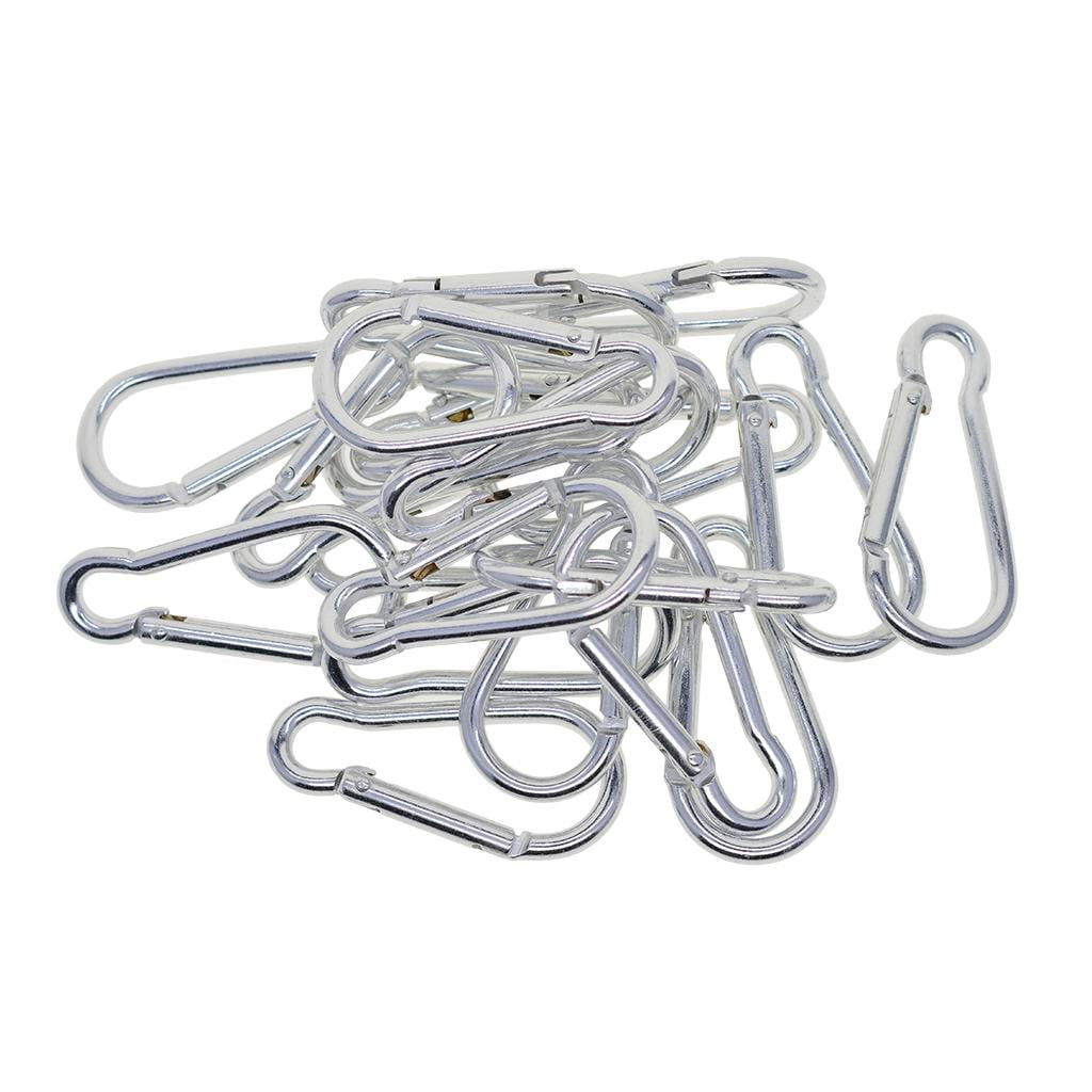 20 Pieces Carabiner Clip Aluminum D Spring Clips Small Keychain ...