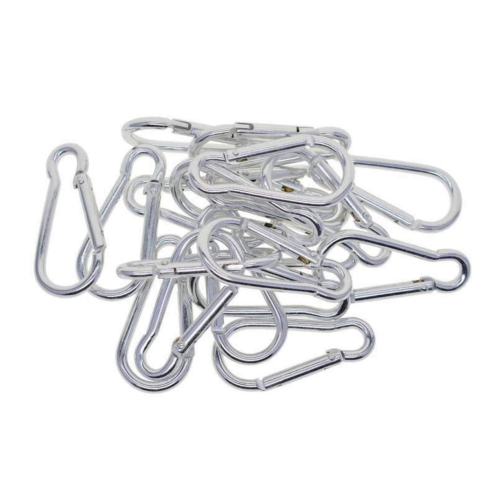 20 Pieces Carabiner Clip Aluminum D- Spring Clips Small Keychain ...