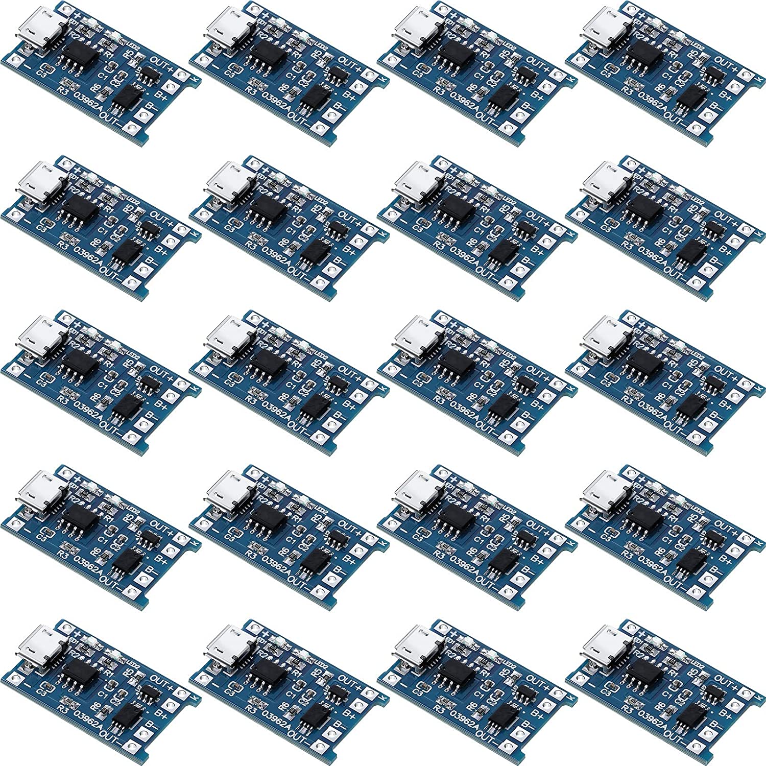 20 Pieces Charging Module Battery Charging Board with Battery ...