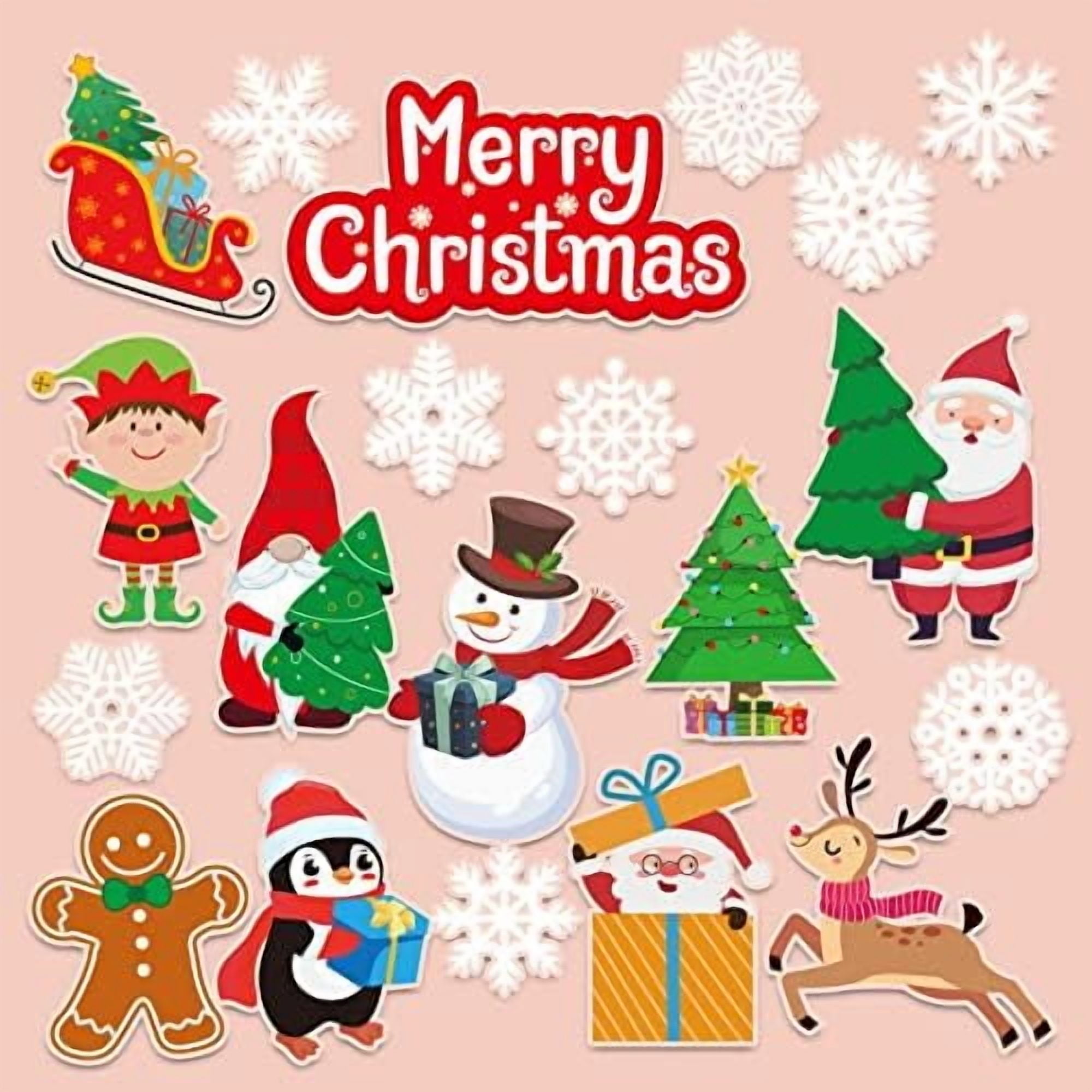 20 Pieces Christmas Thick Gel Clings Window Gel Clings Decals Stickers ...