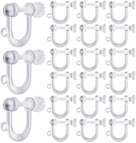 20 Pieces Clear Plastic Clip-on Earring Converters Type Earring Clips ...