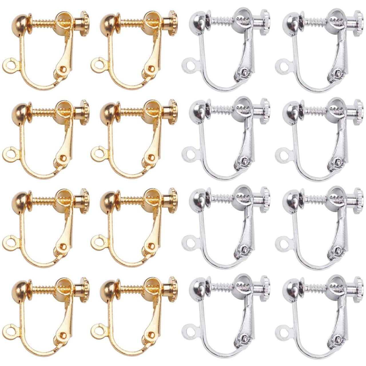 20 Pieces Clip-on Earring Converters Screw Back Ear Non Pierced Earring ...