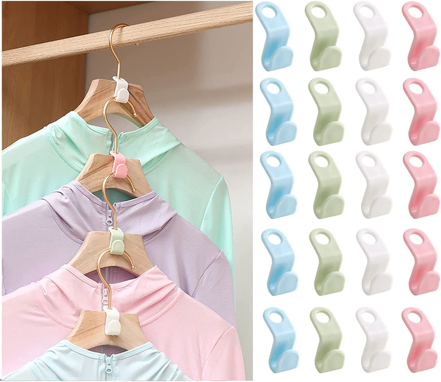 20 Pieces Clothes Hanger Connector Hooks, Outfit Hangers Extender ...