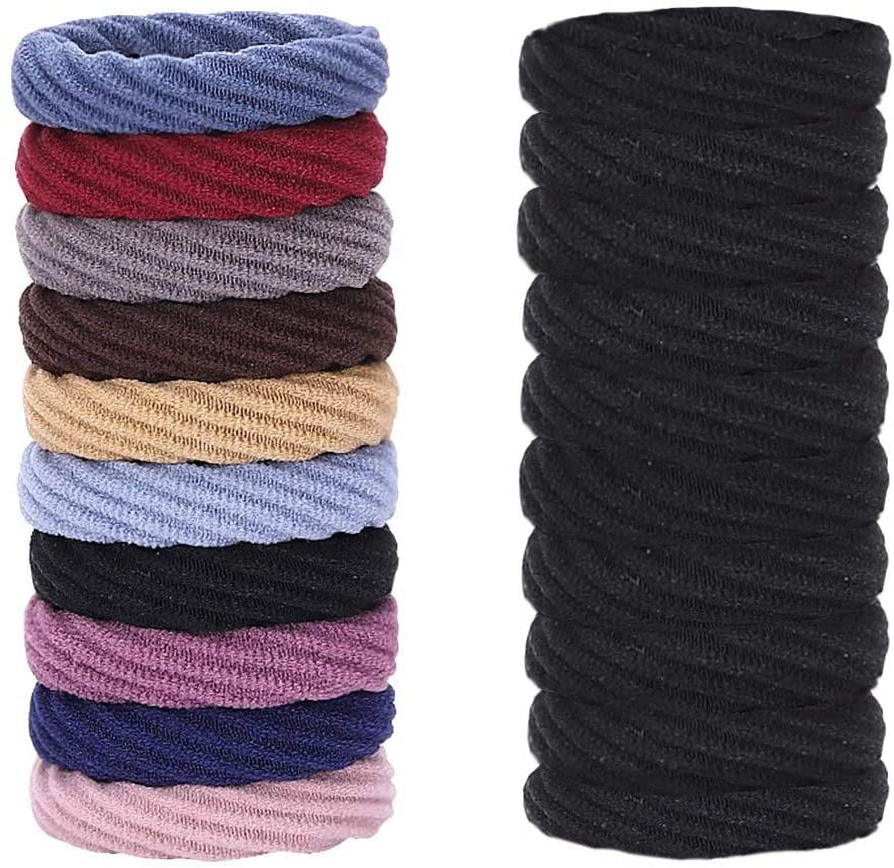 20 Pieces Cotton Hair Ties Seamless Elastic Hair Bands Thick Ponytail ...