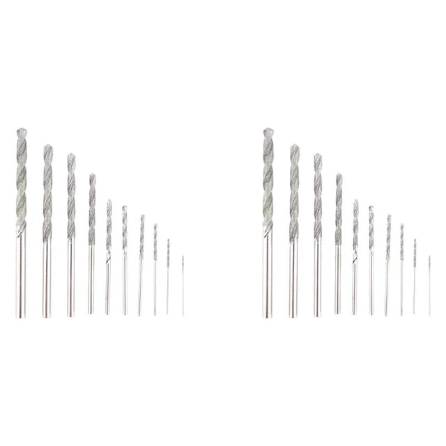 20 Pieces Diamond Drill Bits Set Twist Diamond Tip Drill Bit Heavy Duty ...