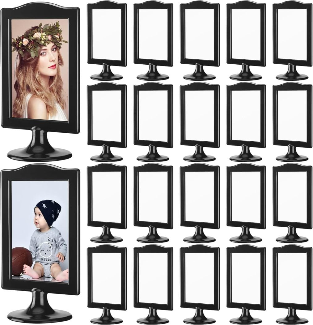 20 Pieces Double Sided Standing Picture Frames Pedestal Photo Frame 4 x ...