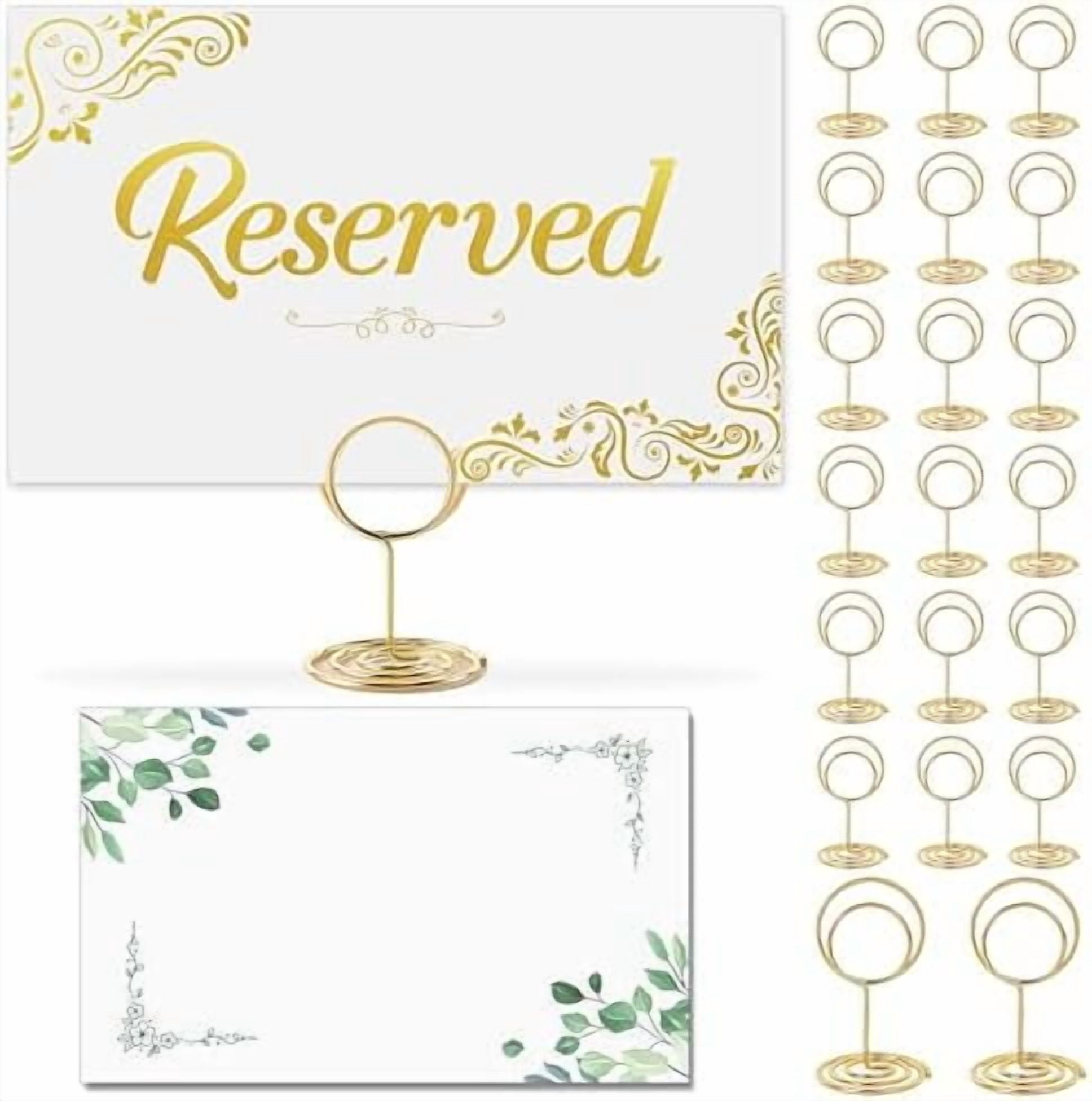 20 Pieces Double sided gold foil reserved card with bracket- Includes ...