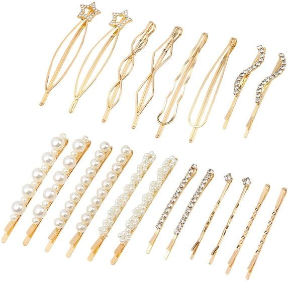 20 Pieces Elegant Hair Barrettes Bridal Golden Metal Hair Clip ...