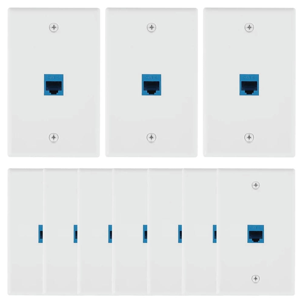 20 Pieces Ethernet Wall Outlet Plate Cat6 RJ45 Wall Plate Jack Female ...