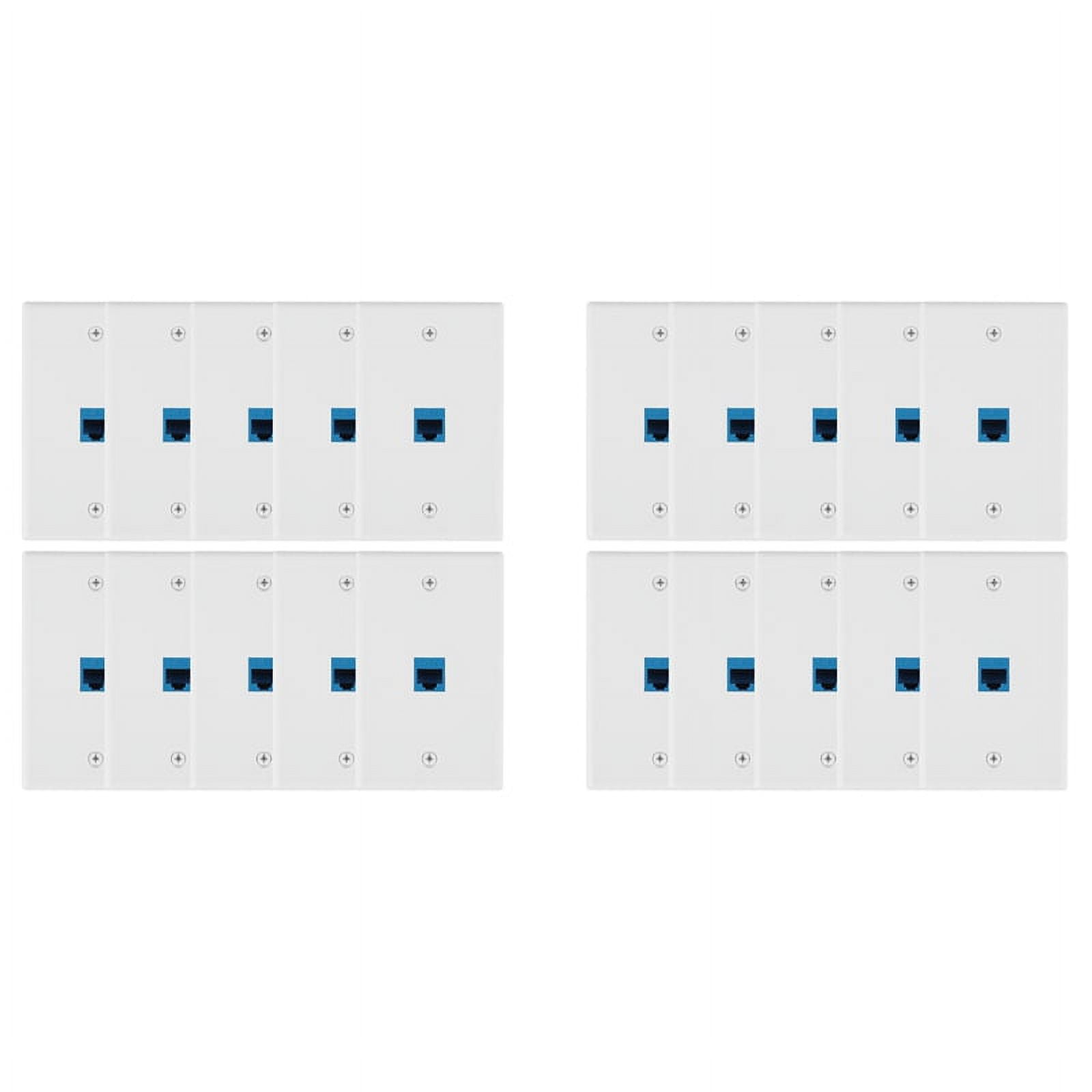 20 Pieces Ethernet Wall Outlet Plate Cat6 RJ45 Wall Plate Jack Female ...
