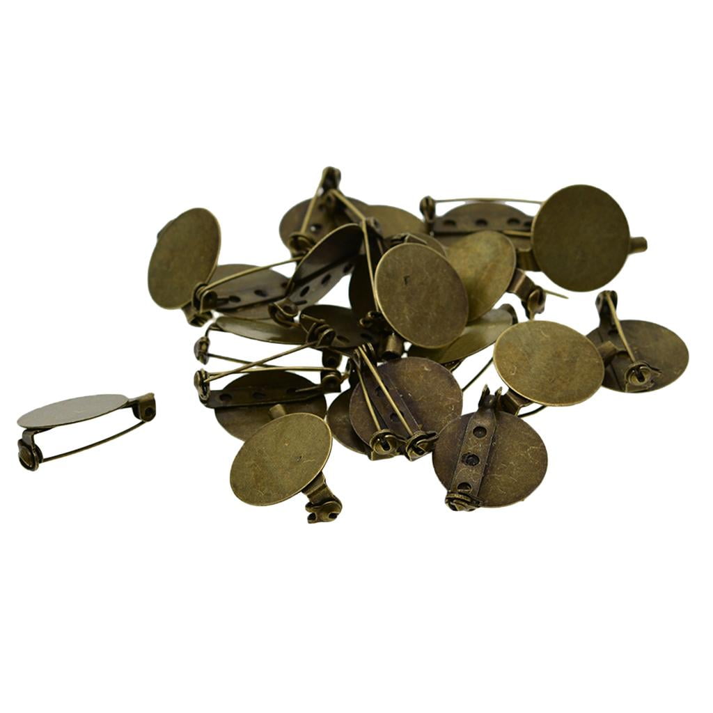 20 Pieces Extra Large Dual Brooch Pin Back Base Pins for DIY Brooches ...
