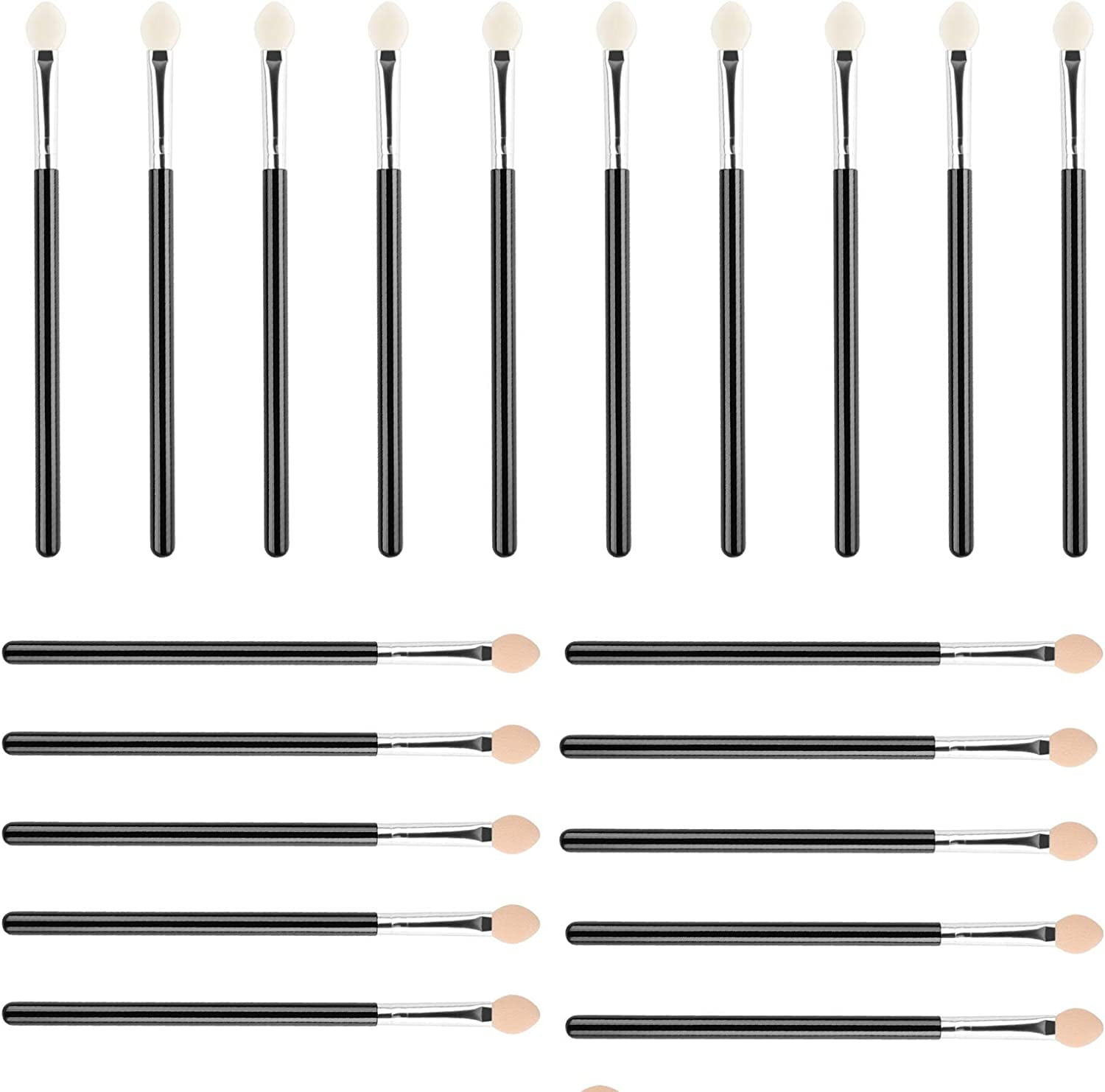 20 Pieces Eyeshadow Applicators, Eyeshadow Brush Sponge Double End ...
