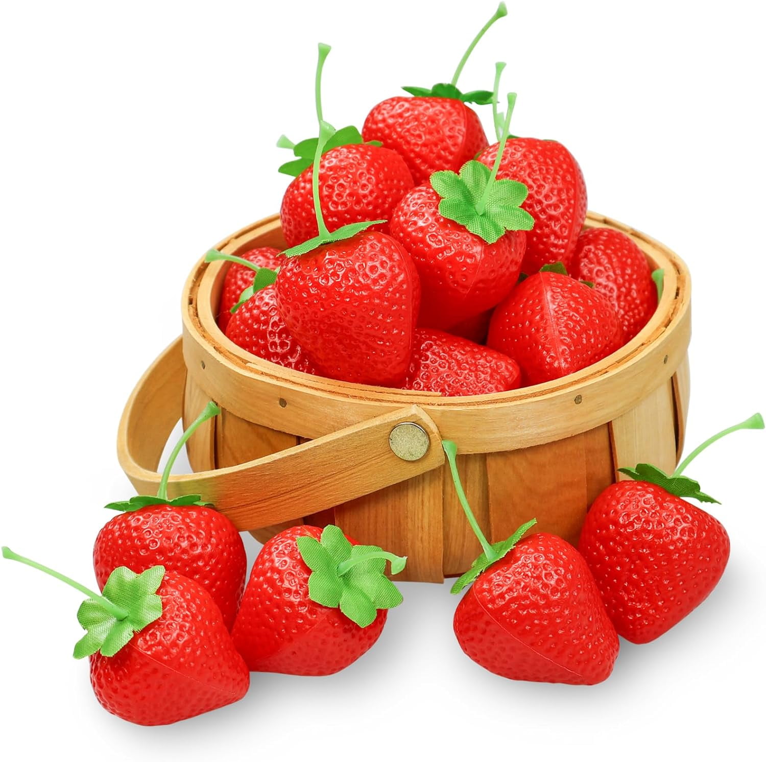 20 Pieces Fake Strawberries, Artificial Strawberries Plastic Fake ...