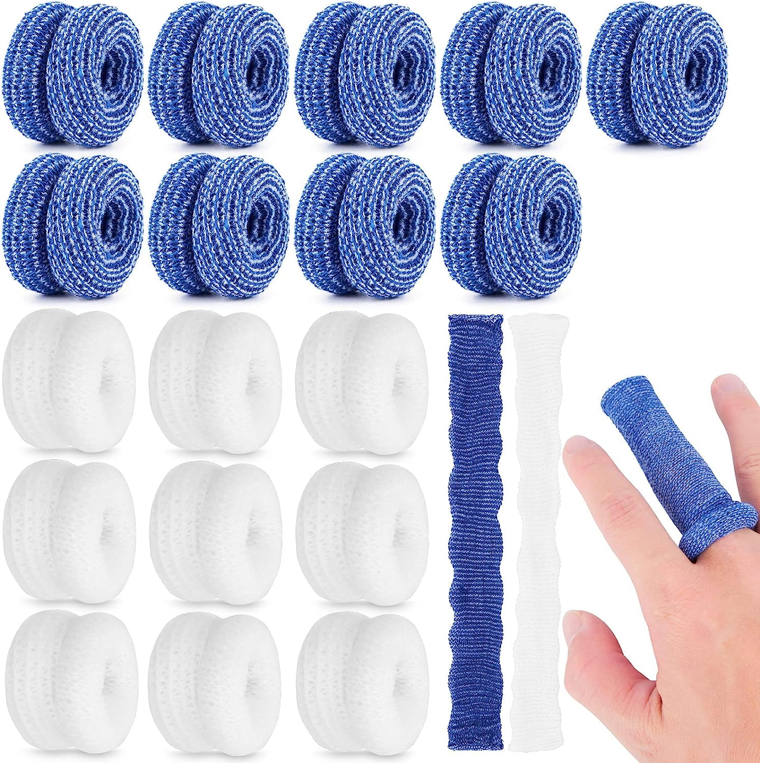 20 Pieces Finger Cots, Finger Bandage Finger Roll Tubular Bandage ...