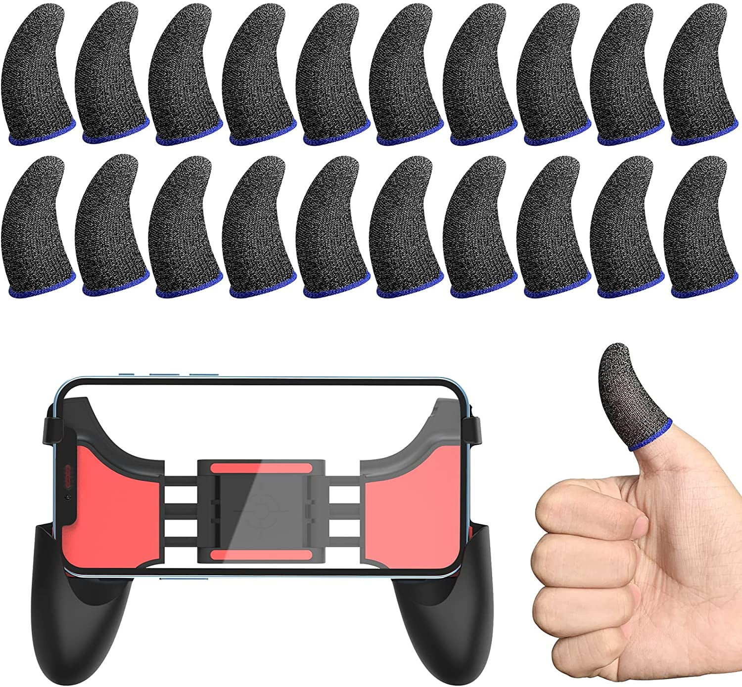 20 Pieces Gaming Finger Sleeves,Mobile Game Controller Finger Seamless ...
