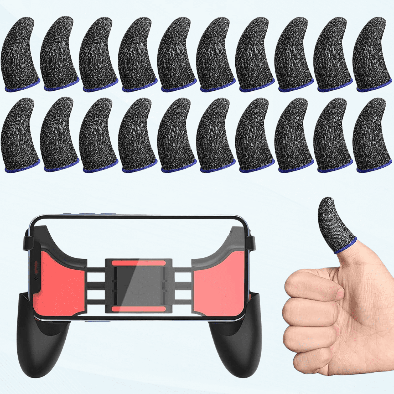 20 Pieces Gaming Finger Sleeves,Mobile Game Controller Finger Seamless ...