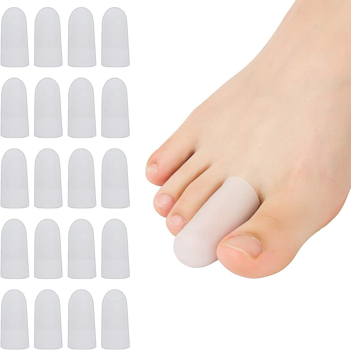 20 Pieces Gel Toe Cap, Silicone Toe Protector, Toe Guards for Feet ...