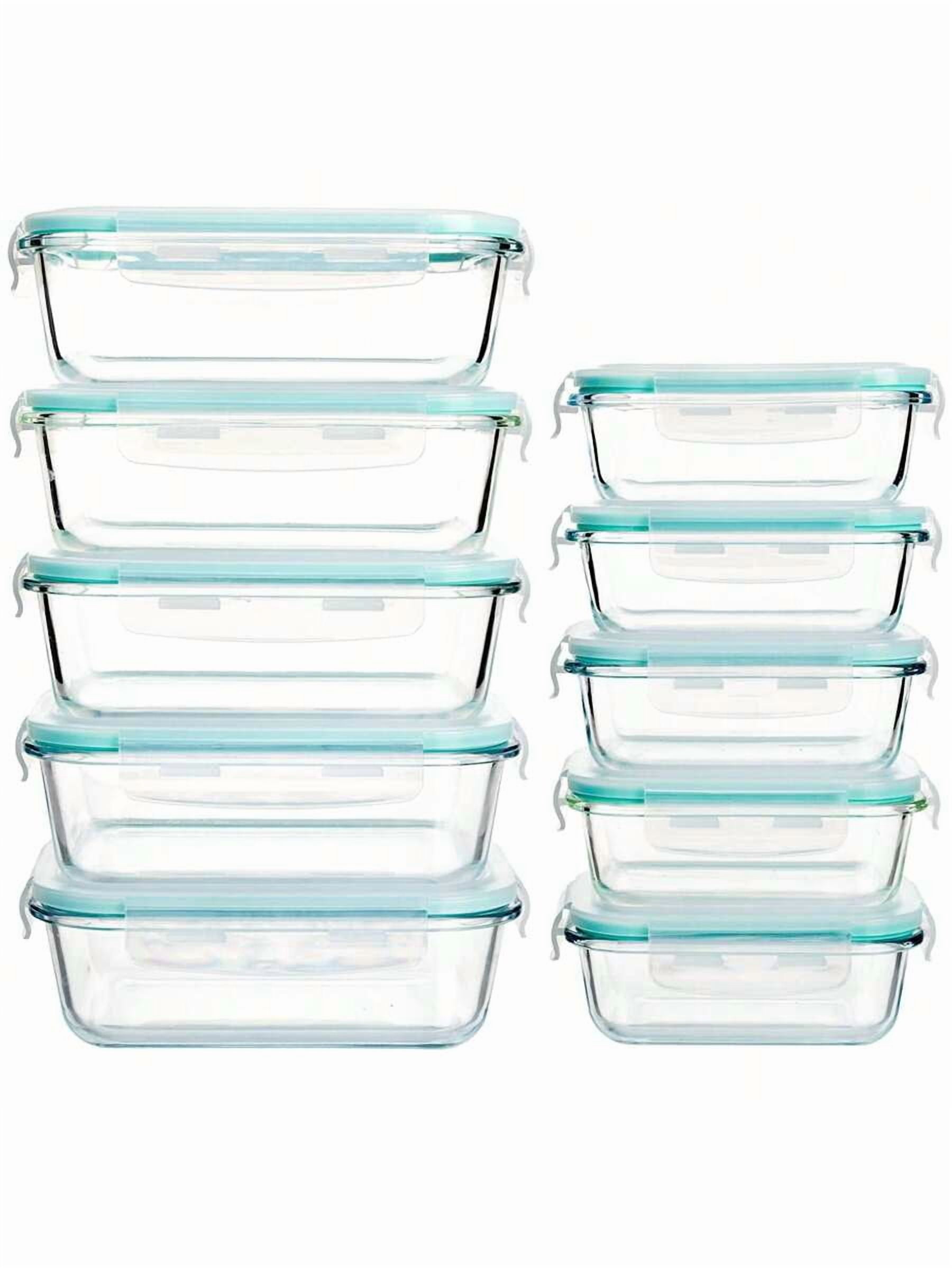 20 Pieces Glass Meal Prep Containers With Steam Vent, Food Storage ...