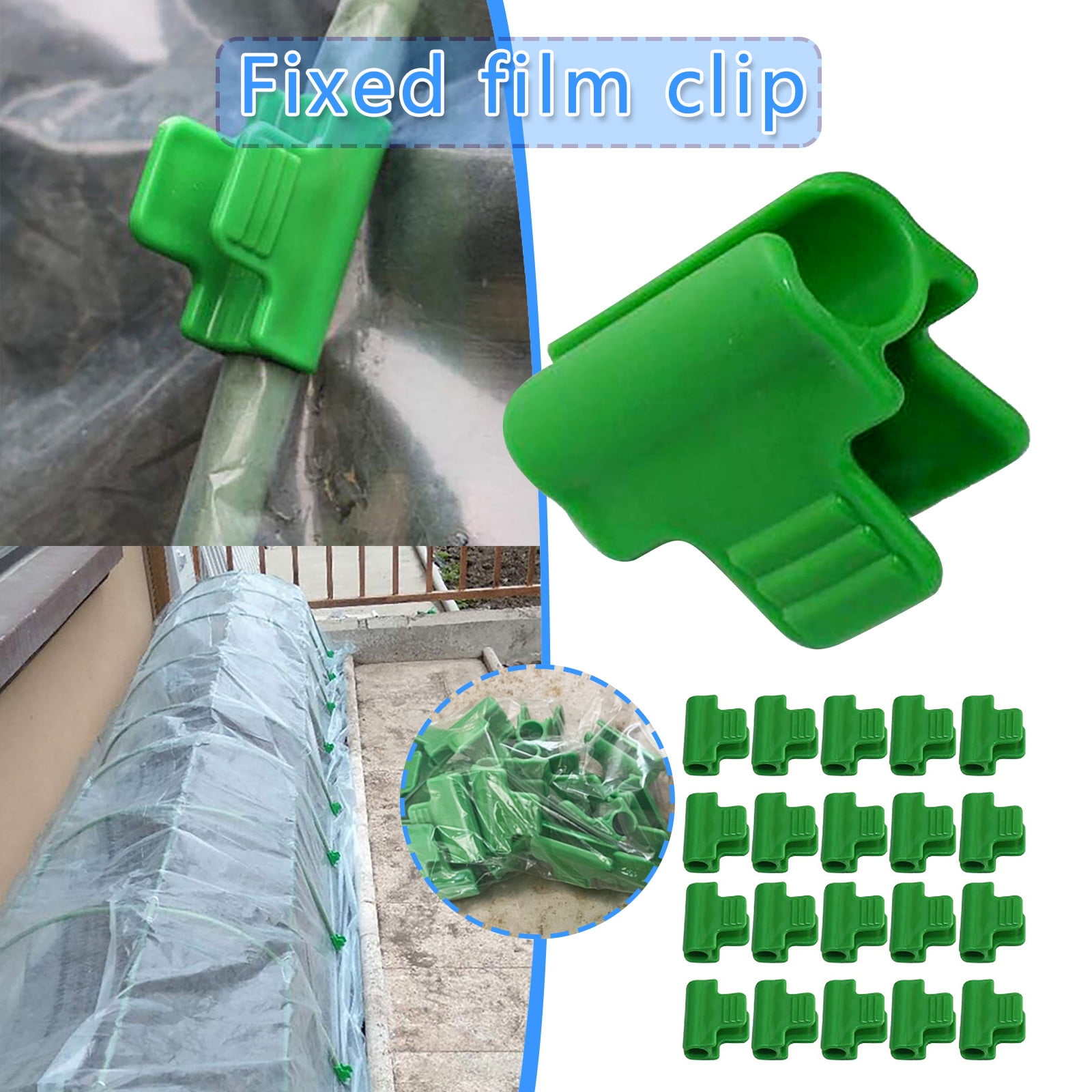 20 Pieces Greenhouse Clamps Film Row Cover Netting Tunnel Hoop Clip ...