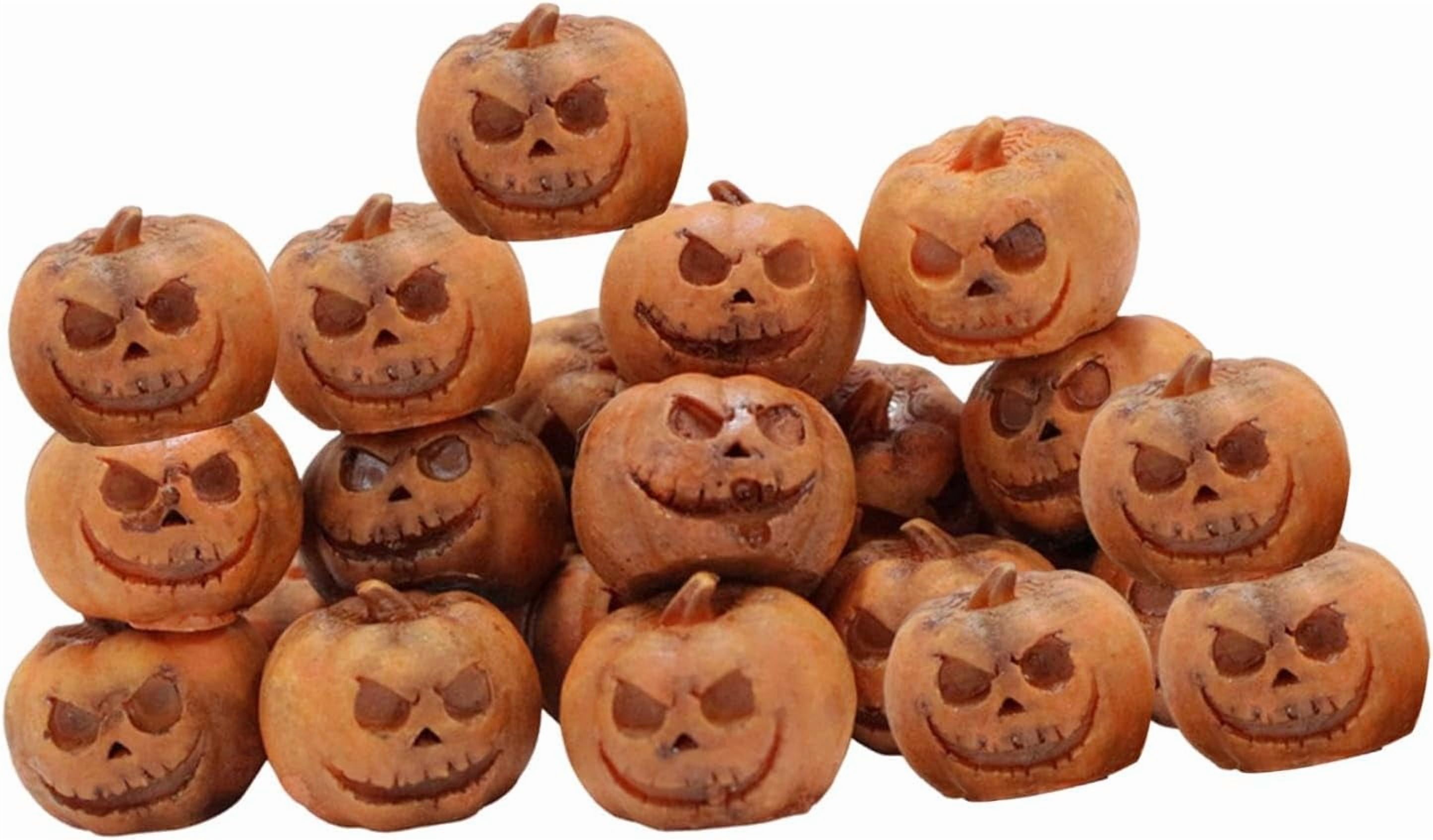 20 Pieces Halloween Pumpkin Statue Resin Figurine for Home Decor ...