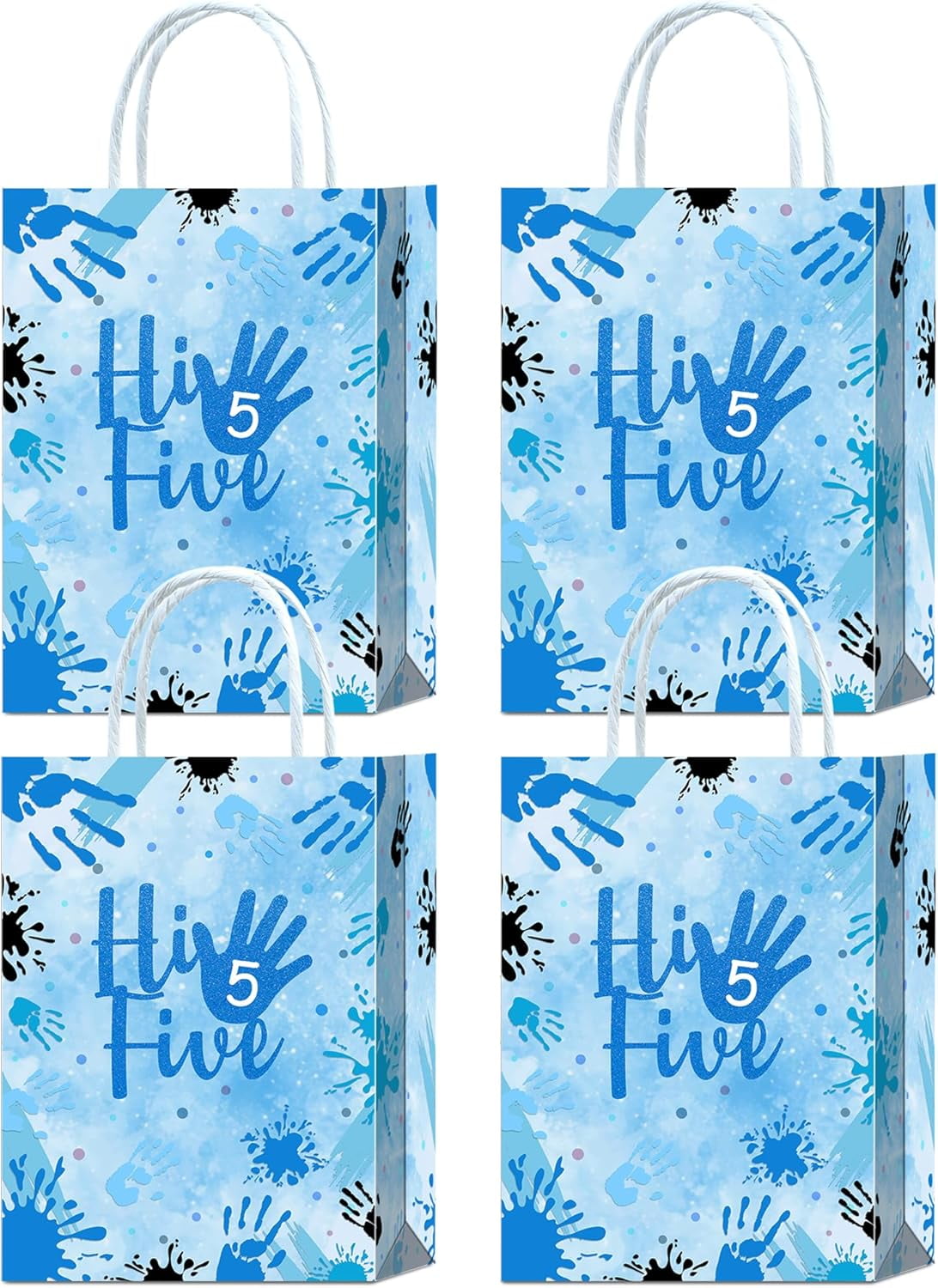 20 Pieces Hi Five Birthday Party Favors Bags,Blue 5th Birthday Gift ...
