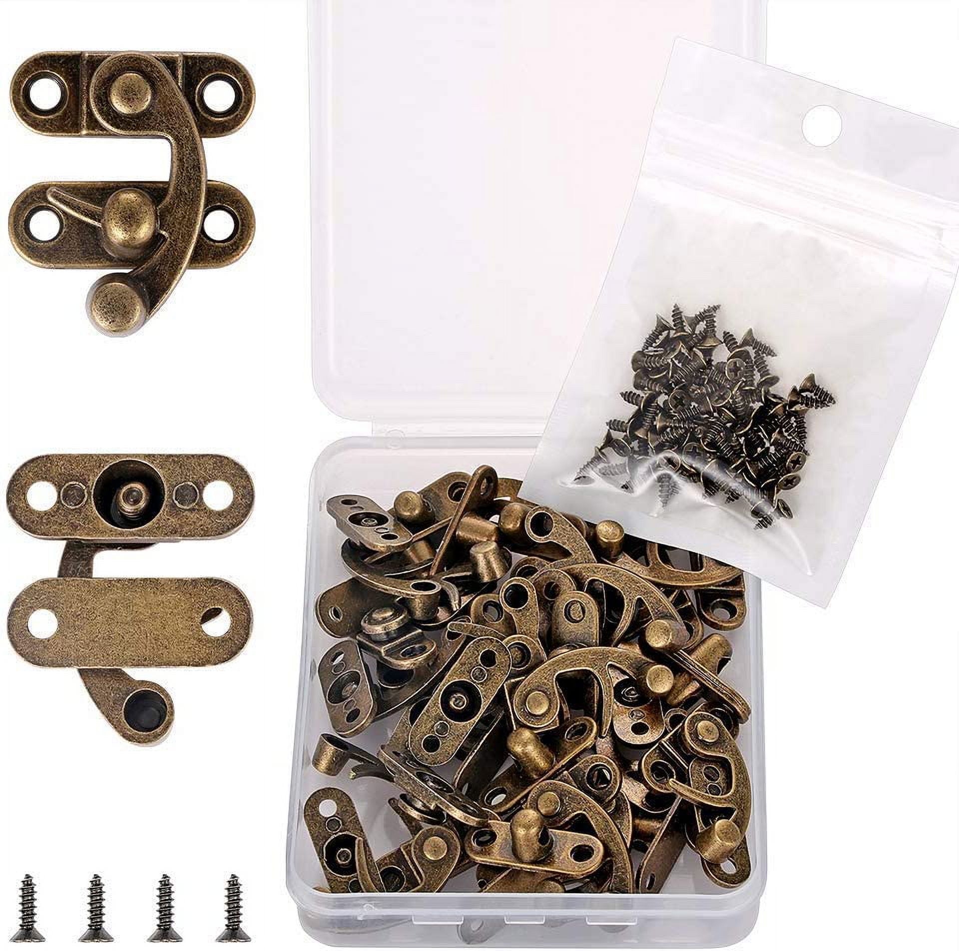 20 Pieces Jewelry Box Hinges and Latches - Thickened Solid Bronze Tone ...
