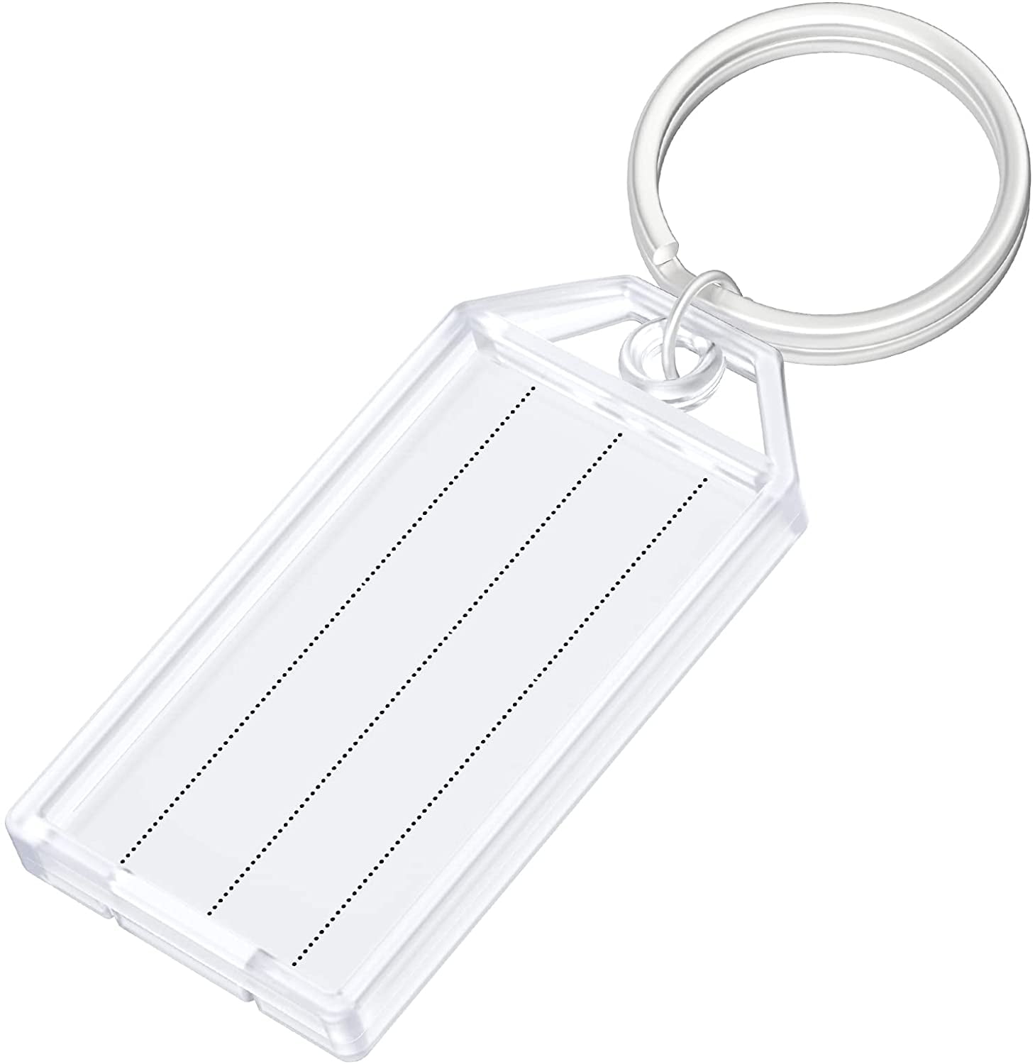 20 Pieces Key Tags 2 Inch Plastic Key Chain Tags with Ruled Blank Paper ...