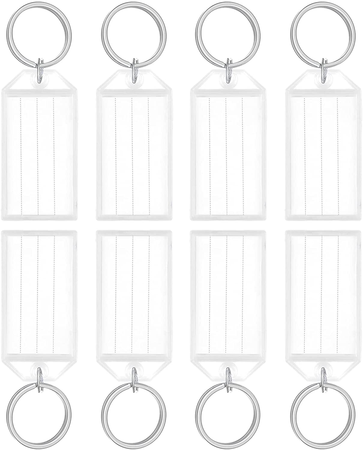 20 Pieces Key Tags 5 cm Plastic Key Chain Tags with Ruled Blank Paper ...