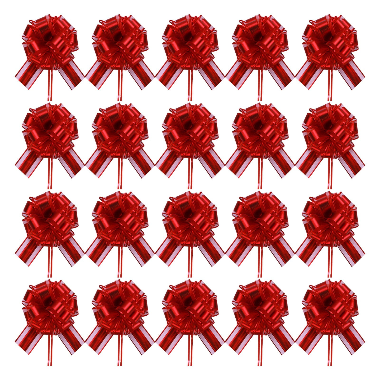 20 Pieces Large Red Pull Bows For Wrapping Christmas Bows Pull Bow For ...