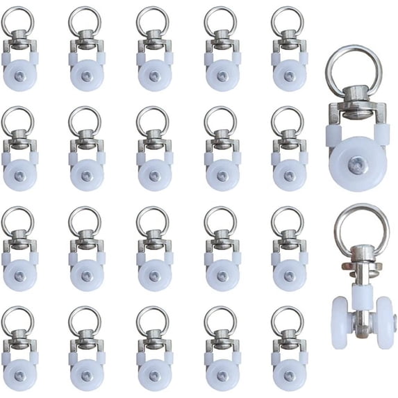 20 Pieces Metal Pulley Wheel, Curtain Pulley, Sliding Curtain Hook ...