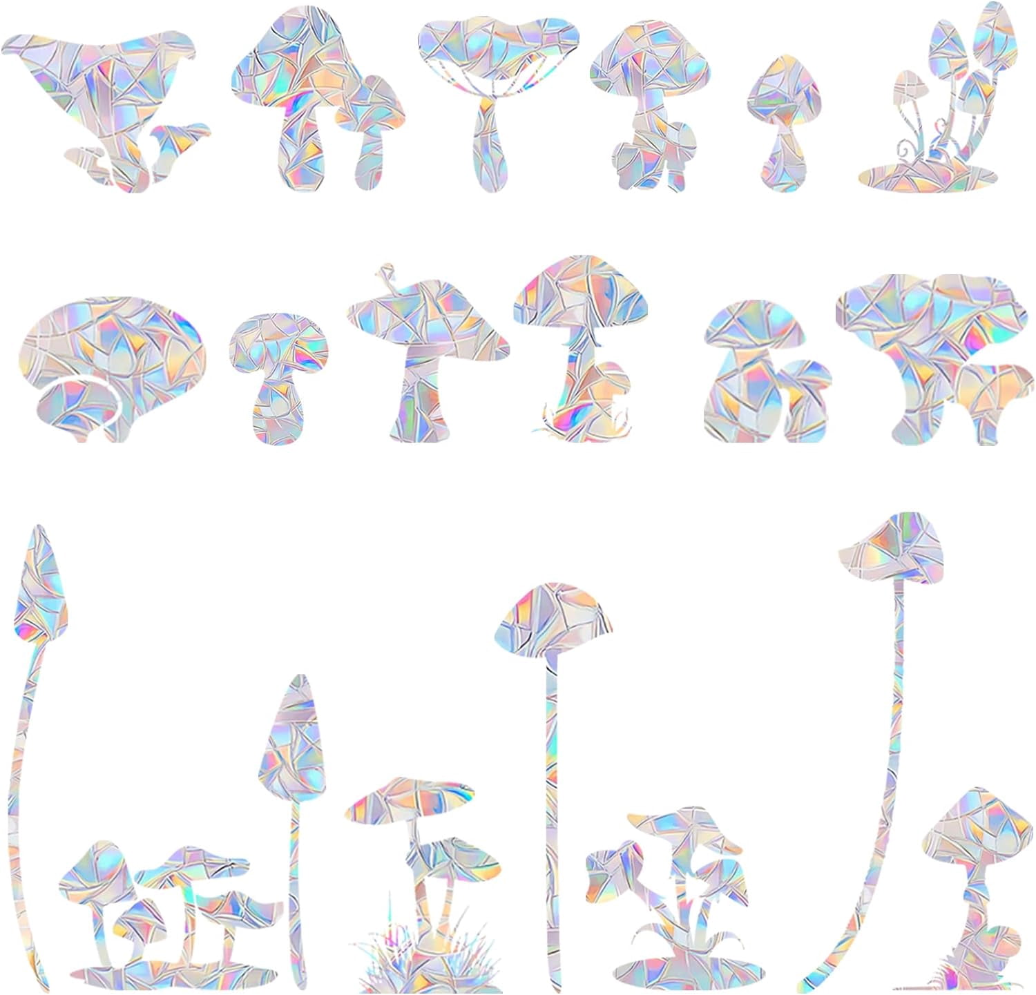 20 Pieces Mushroom Window Clings - Anti-Collision Decals to Save Birds ...