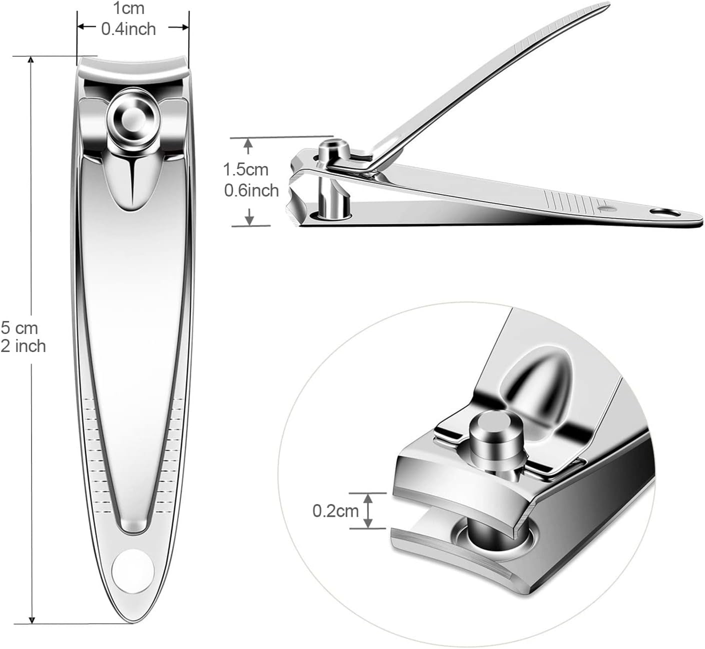 20 Pieces Nail Clippers Bulk for Men and Women Stainless Steel ...